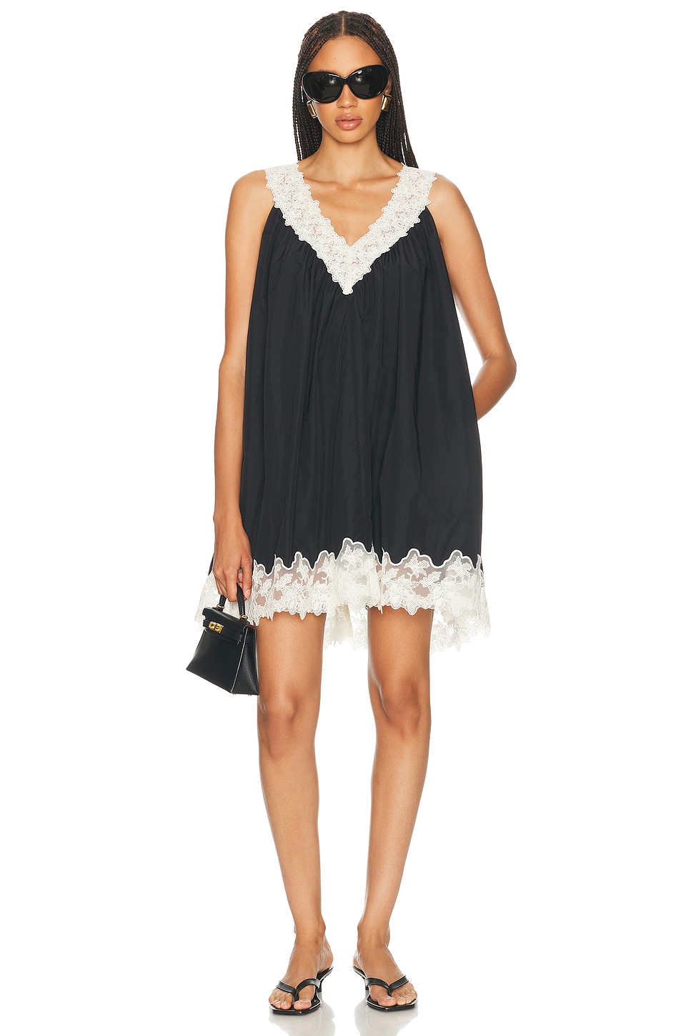 HELSA Helsa Mini Dress with Lace Trim